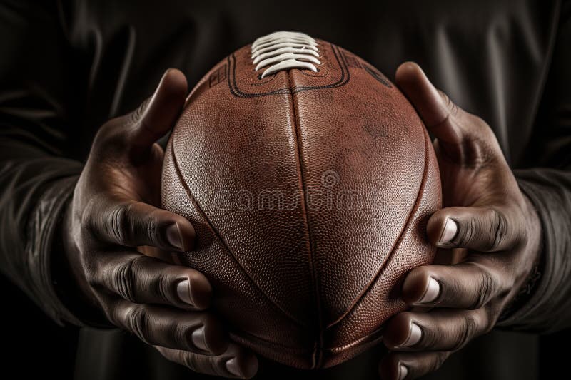 NFL, American Football in Hands. Generative Ai Stock Image - Image of ...