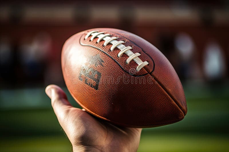 NFL, American Football in Hands. Generative Ai Stock Image - Image of ...
