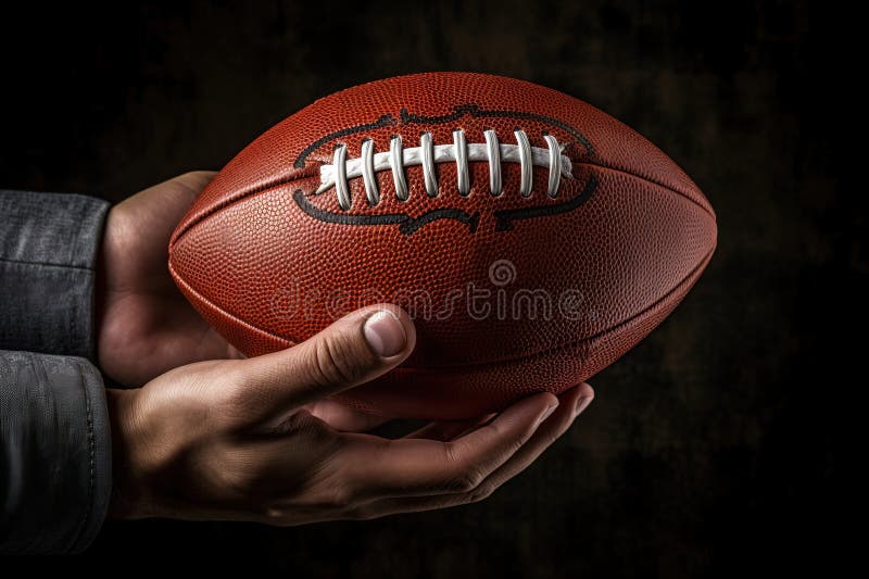 NFL, American Football in Hands. Generative Ai Stock Image - Image of ...