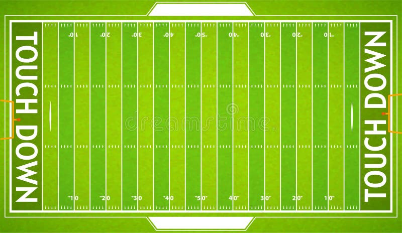 American Football Field Graphic Featuring Green Grass Texture and White ...