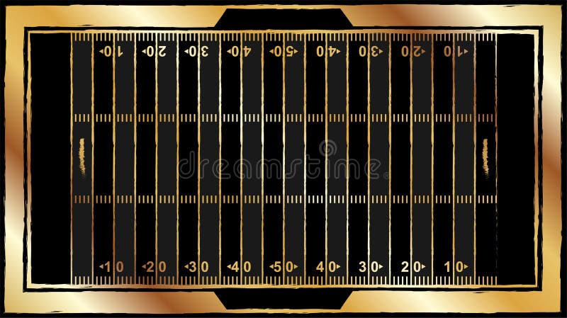 American Football Field Illustration with Yard Lines Marked Every 10 ...