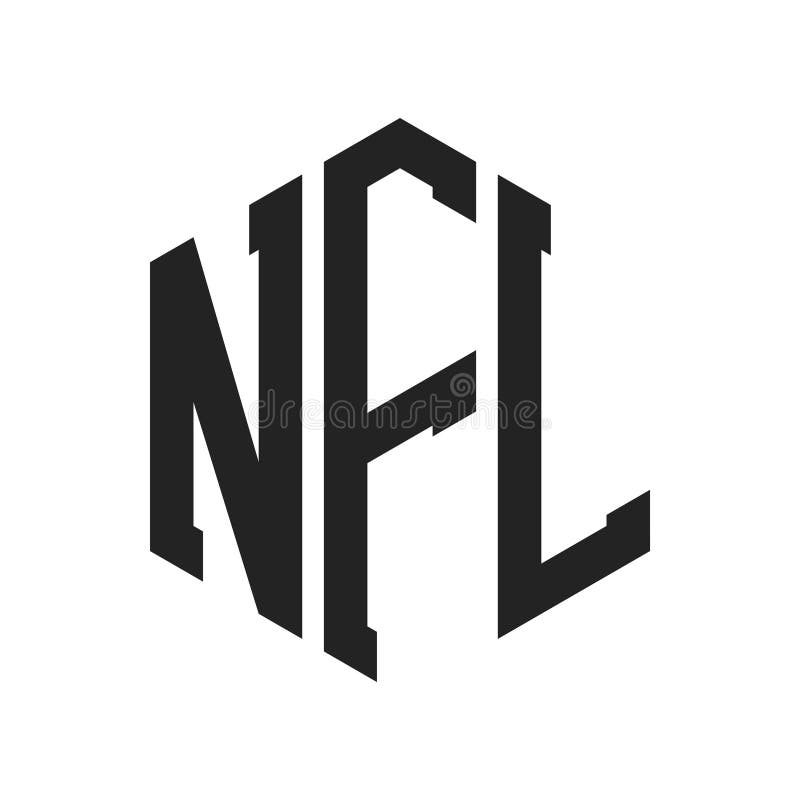 NFL Logo Design. Initial Letter NFL Monogram Logo Using Hexagon Shape ...