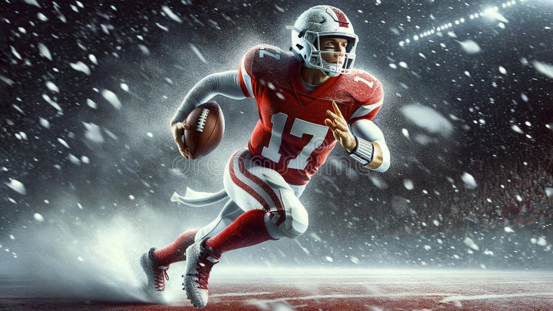 NFL Player Makes a Determined Run for the Touchdown Stock Illustration ...