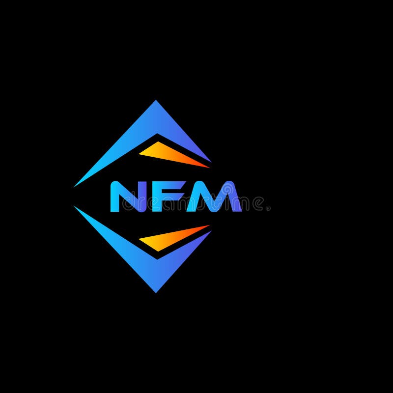 NFM Abstract Technology Logo Design on Black Background. NFM Creative ...