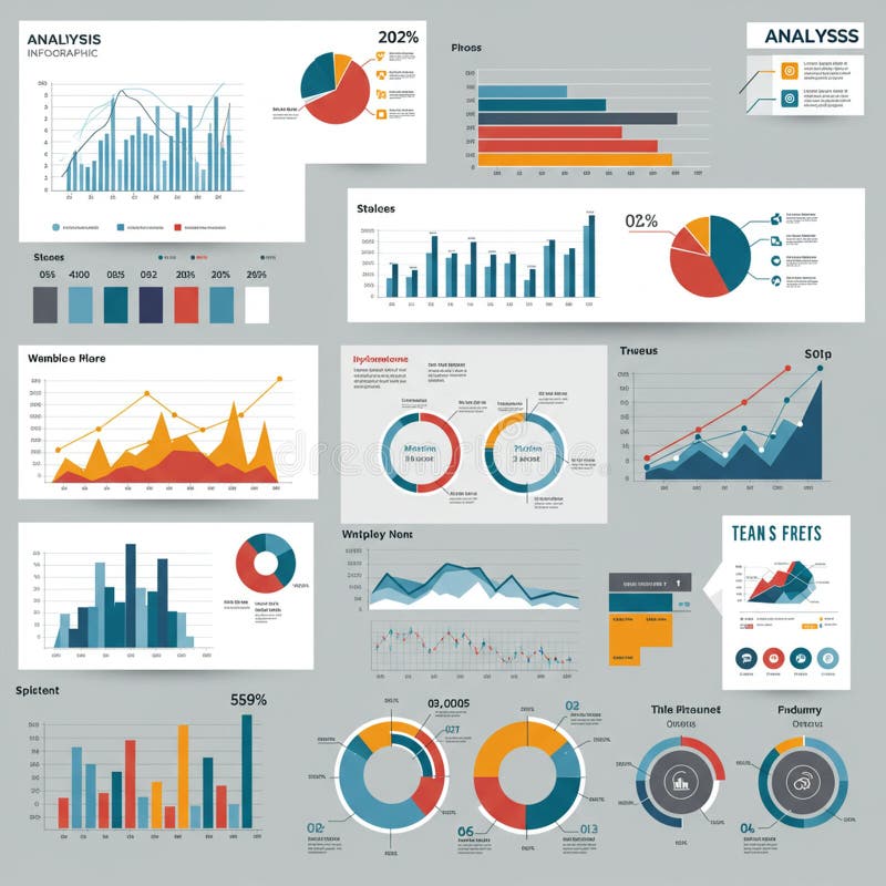Nfographic Showcasing Various Data Visualization Elements Including Bar ...