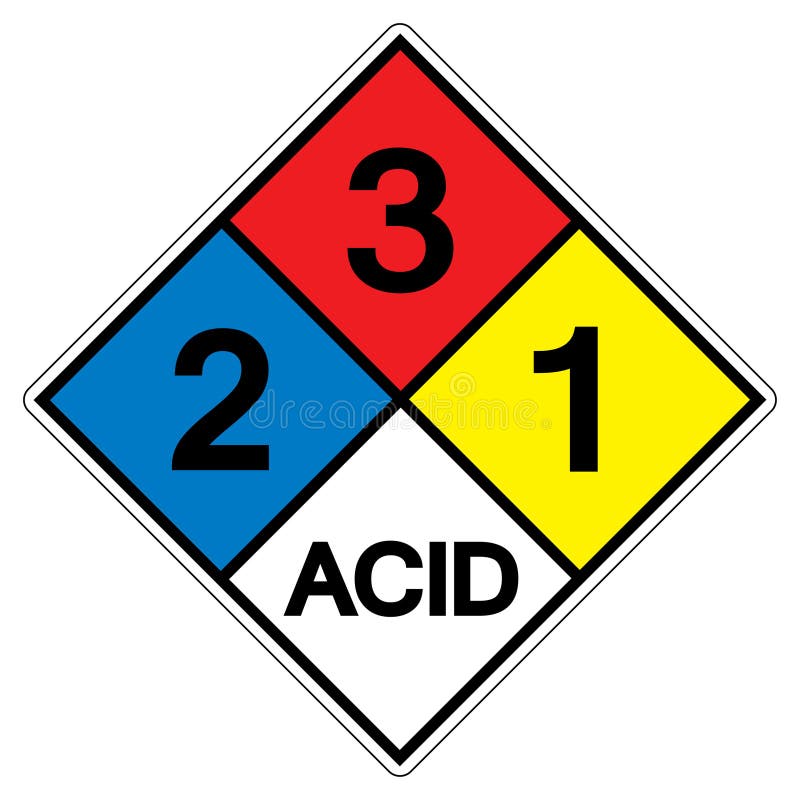 NFPA Diamond 704 2-3-1 ACID Symbol Sign, Vector Illustration, Isolate ...