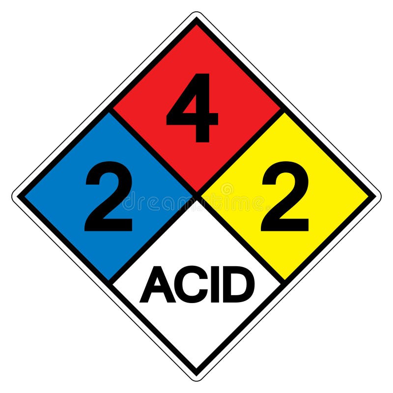 NFPA Diamond 704 4-2-0 ACID Symbol Sign, Vector Illustration, Isolate ...