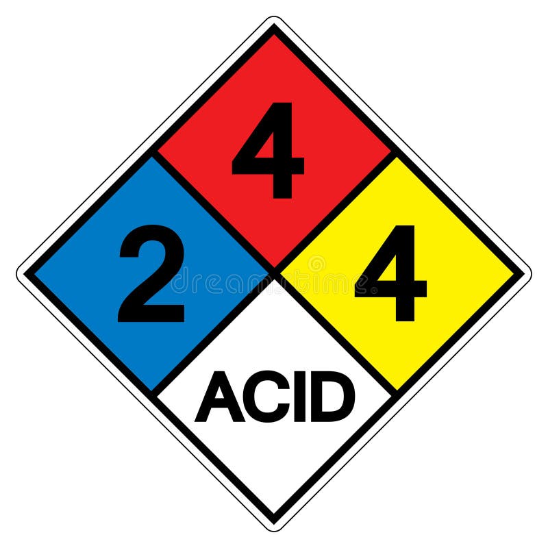 NFPA Diamond 704 2-4-4 ACID Symbol Sign, Vector Illustration, Isolate ...
