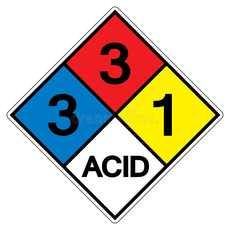 NFPA Diamond 704 4-3-4 ACID Symbol Sign, Vector Illustration, Isolate ...