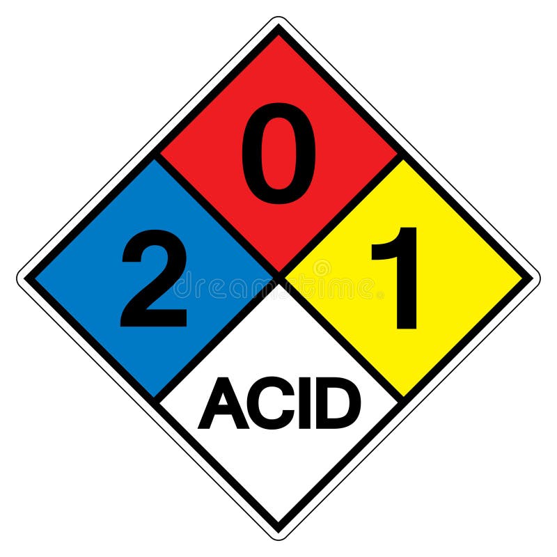 NFPA Diamond 704 2-0-1 ACID Symbol Sign, Vector Illustration, Isolate ...