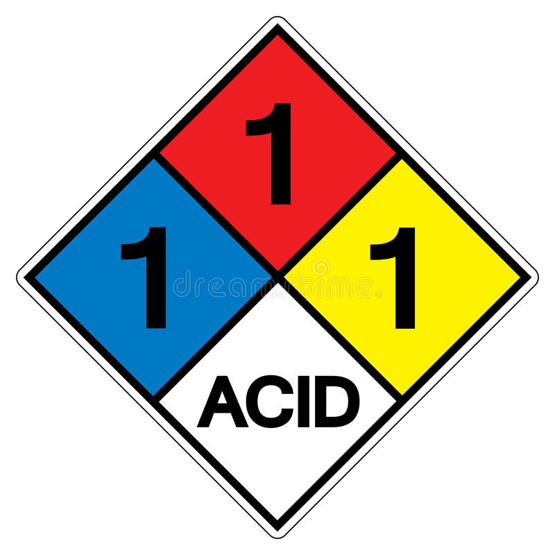 NFPA Diamond 704 1-1-1 ACID Symbol Sign, Vector Illustration, Isolate ...