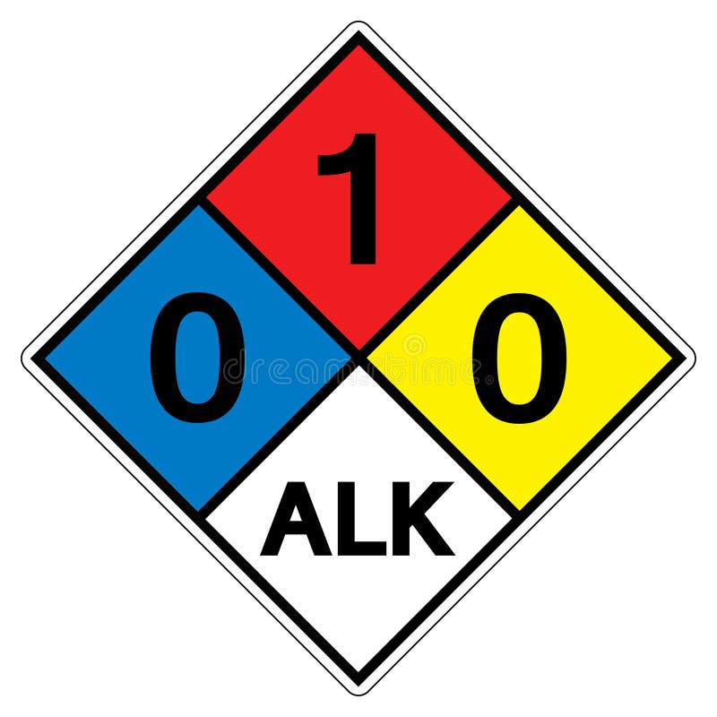 NFPA Diamond 704 0-1-0 ALK Symbol Sign, Vector Illustration, Isolate on ...