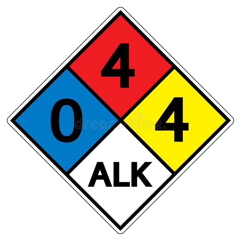 NFPA Diamond 704 2-4-3 ALK Symbol Sign, Vector Illustration, Isolate on ...