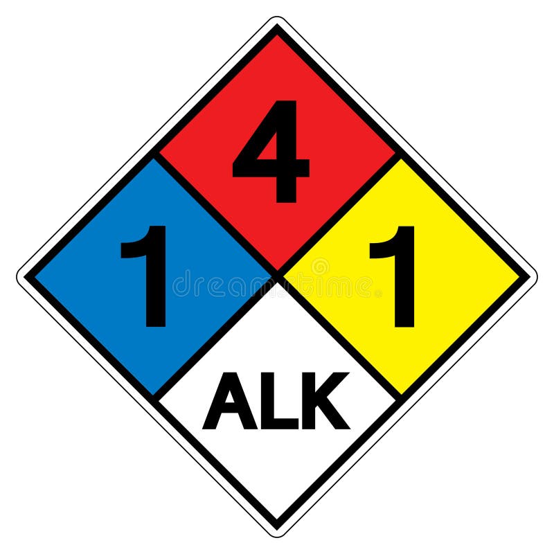 NFPA Diamond 704 1-0-2 ALK Symbol Sign, Vector Illustration, Isolate on ...