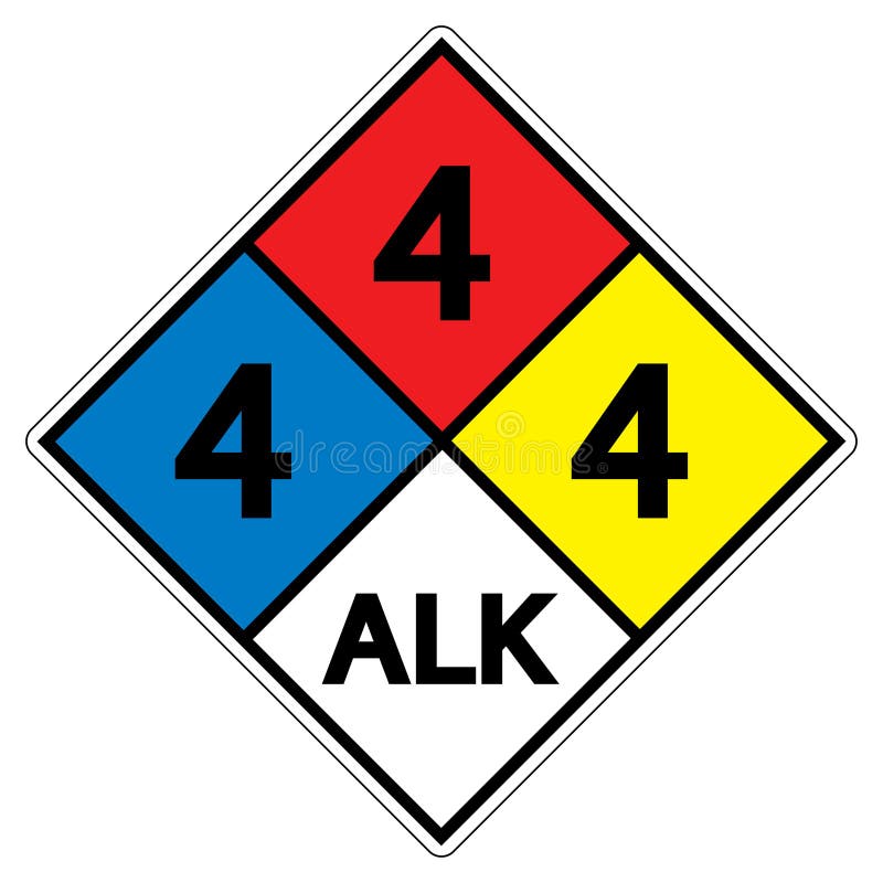 NFPA Diamond 704 1-2-2 ALK Symbol Sign, Vector Illustration, Isolate on ...