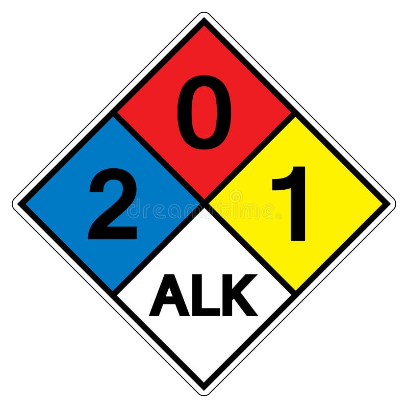 NFPA Diamond 704 2-0-1 ALK Symbol Sign, Vector Illustration, Isolate on ...