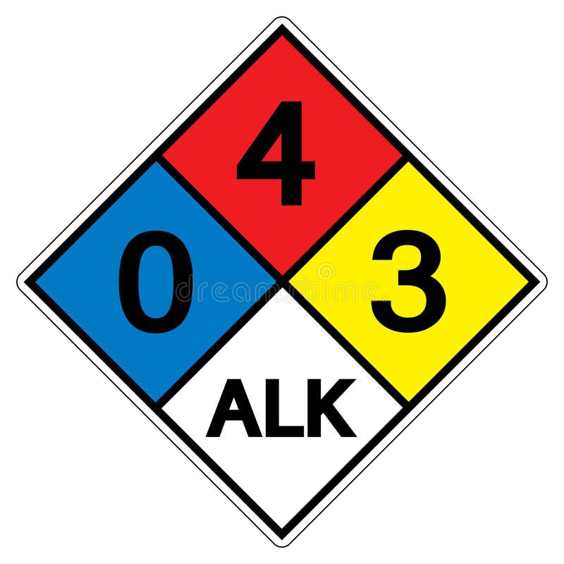 NFPA Diamond 704 0-4-3 ALK Symbol Sign, Vector Illustration, Isolate on ...