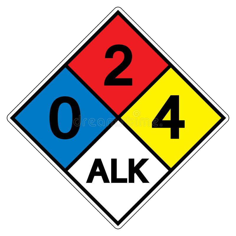 NFPA Diamond 704 0-2-4 ALK Symbol Sign, Vector Illustration, Isolate on ...