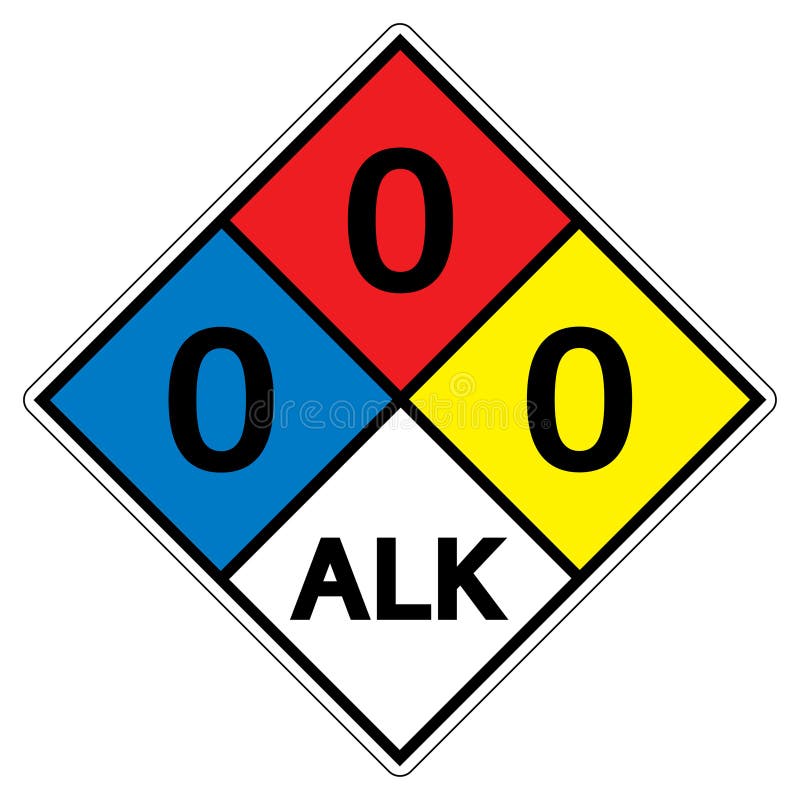 NFPA Diamond 704 0-0-0 ALK Symbol Sign, Vector Illustration, Isolate on ...