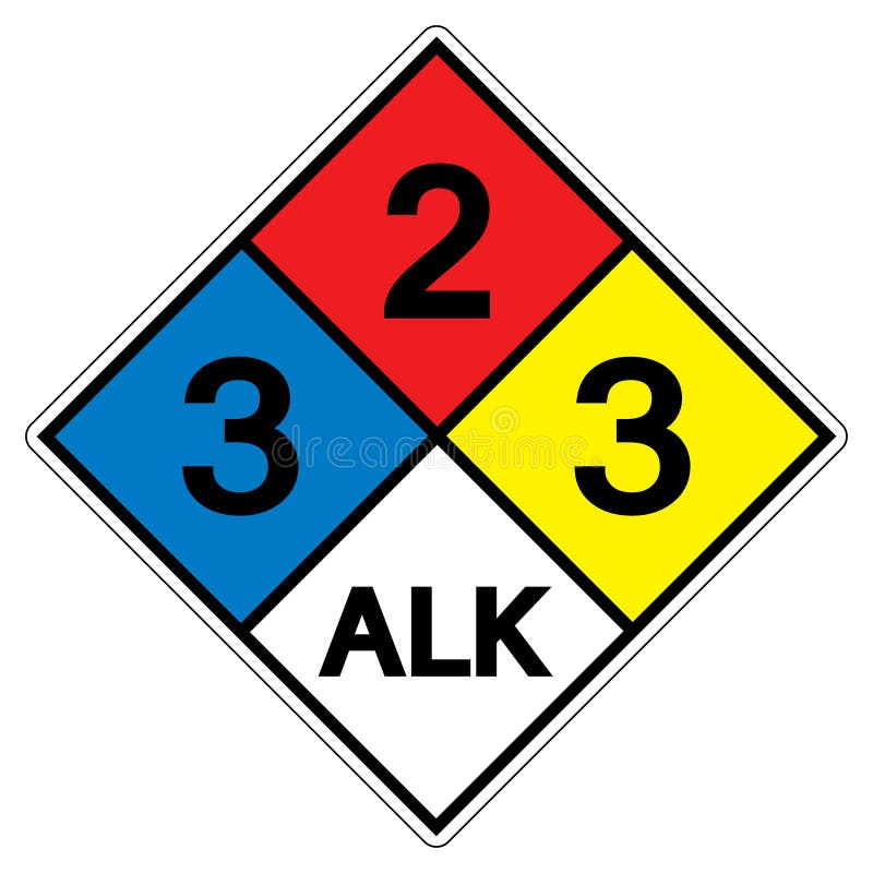 NFPA Diamond 704 3-2-3 ALK Symbol Sign, Vector Illustration, Isolate on ...