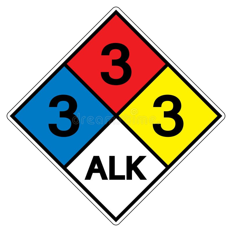 NFPA Diamond 704 3-3-3 ALK Symbol Sign, Vector Illustration, Isolate on ...