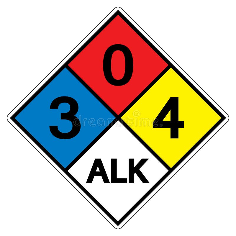 NFPA Diamond 704 3-0-4 ALK Symbol Sign, Vector Illustration, Isolate on ...