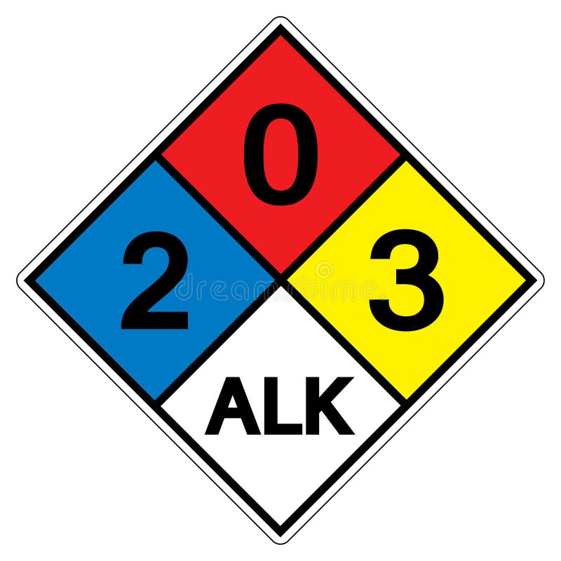 NFPA Diamond 704 2-0-3 ALK Symbol Sign, Vector Illustration, Isolate on ...