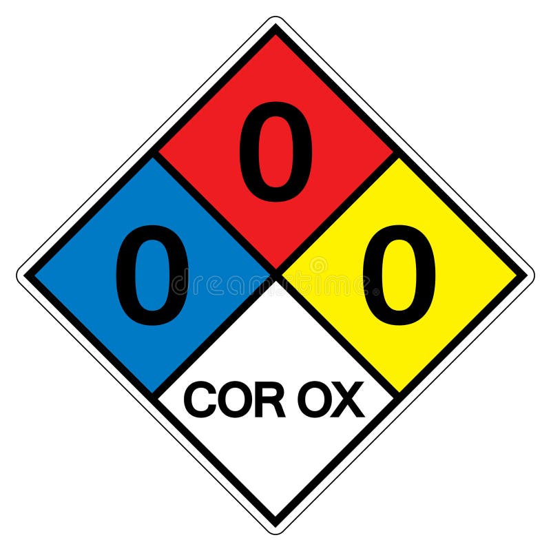 NFPA Diamond 704 0-0-0 COR OX Symbol Sign, Vector Illustration, Isolate ...