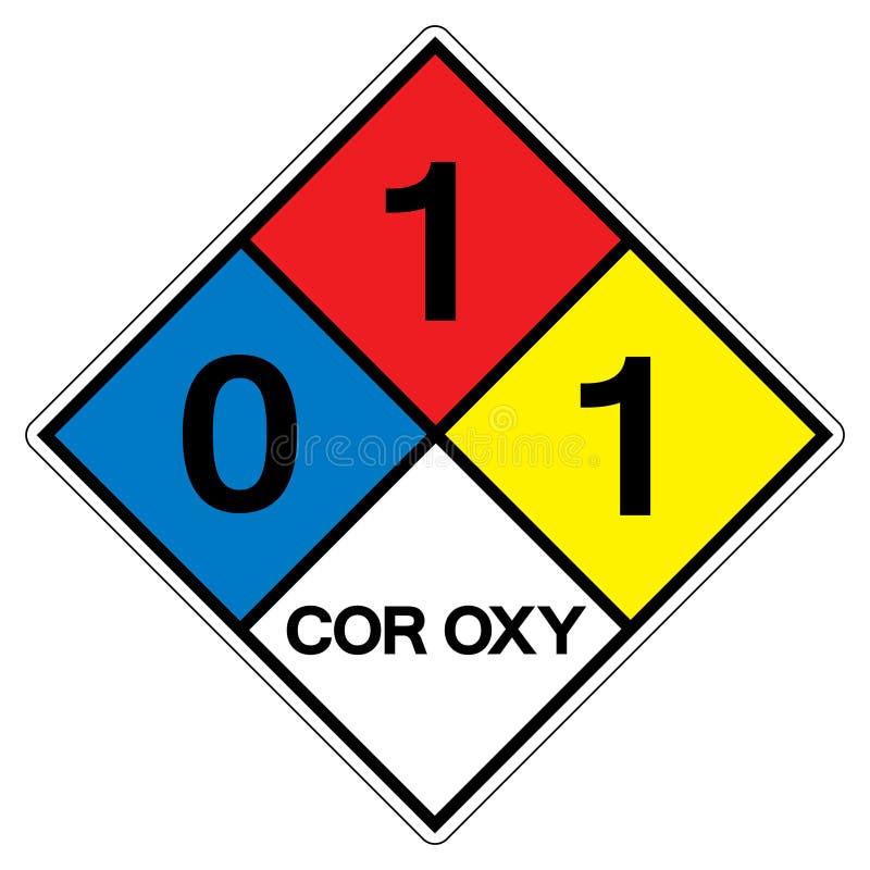 NFPA Diamond 704 0-1-1 COR OXY Symbol Sign, Vector Illustration ...