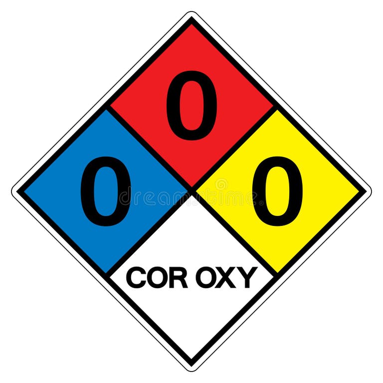 NFPA Diamond 704 0-0-0 COR OXY Symbol Sign, Vector Illustration ...