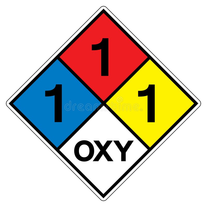 NFPA Diamond 704 1-1-1 OXY Symbol Sign, Vector Illustration, Isolate on ...