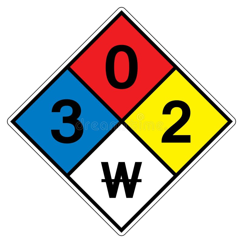NFPA Diamond 704 3-0-2 W Symbol Sign, Vector Illustration, Isolate on ...