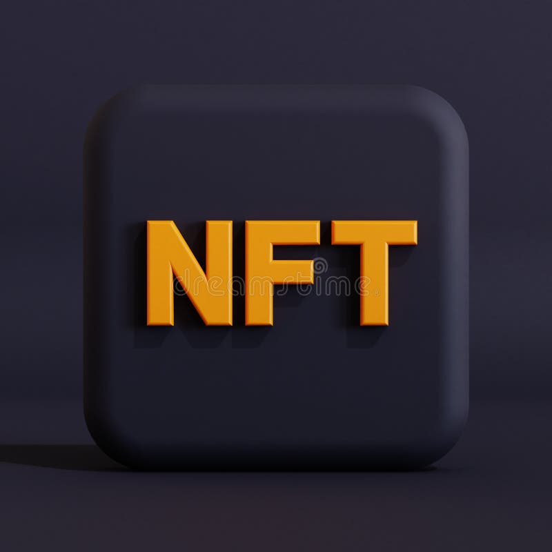 NFT Cryptocurrency Symbol Logo 3d Illustration Stock Illustration ...