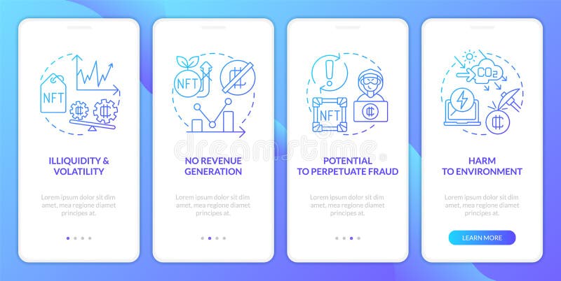 NFT Disadvantages Blue Gradient Onboarding Mobile App Screen Stock ... NFT Disadvantages Blue Gradient Onboarding Mobile App Screen Stock ...