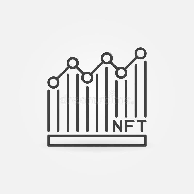 NFT Line Graph Vector Concept Icon. Non-Fungible Token Chart Symbol ...