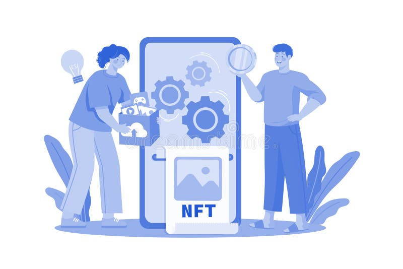 NFT Minting Process Illustration Concept. a Flat Illustration Isolated ...