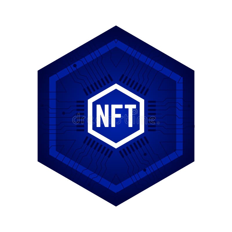 NFT Non Fungible Token Blue Icon Crypto Stock Vector - Illustration of ...