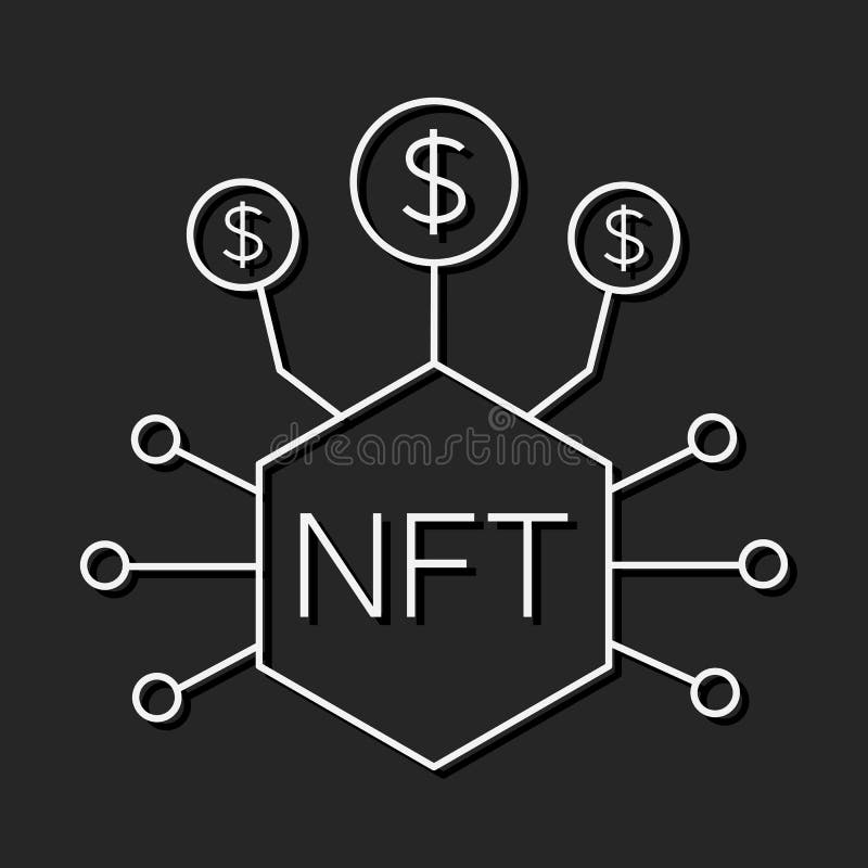 NFT,Non-fungible Token with Frame Art Icon Vector Graphic Stock Vector ...