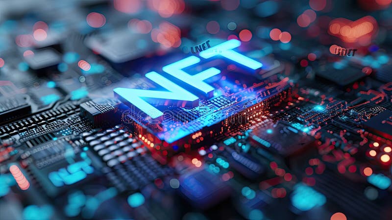 NFT Nonfungible Tokens Concept, NFT Word on Abstract Technological ...