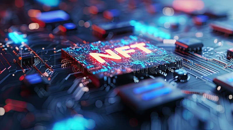 NFT Nonfungible Tokens Concept, NFT Word on Abstract Technological ...