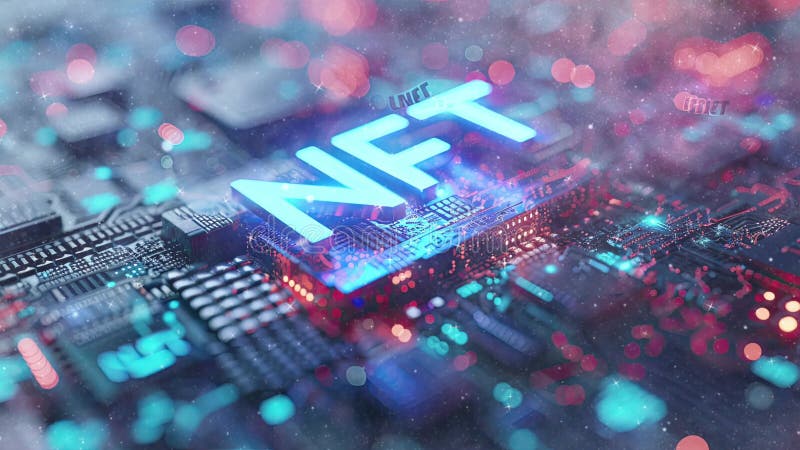 NFT Nonfungible Tokens Concept, NFT Word on Abstract Technological ...