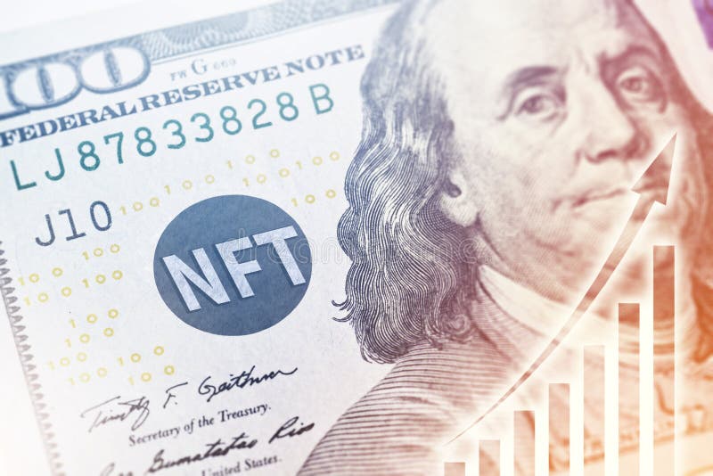 NFT Technology in US Dollar Banknote Stock Photo - Image of closeup ...