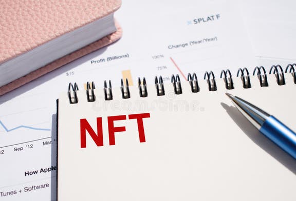 NFT Text on Notebook on Chart with Pen Stock Image - Image of time ...