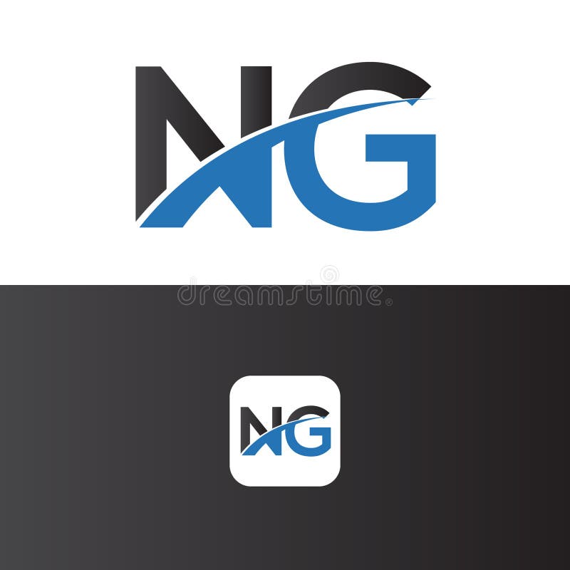NG Logo Letter Design Template Element Stock Vector - Illustration of ...