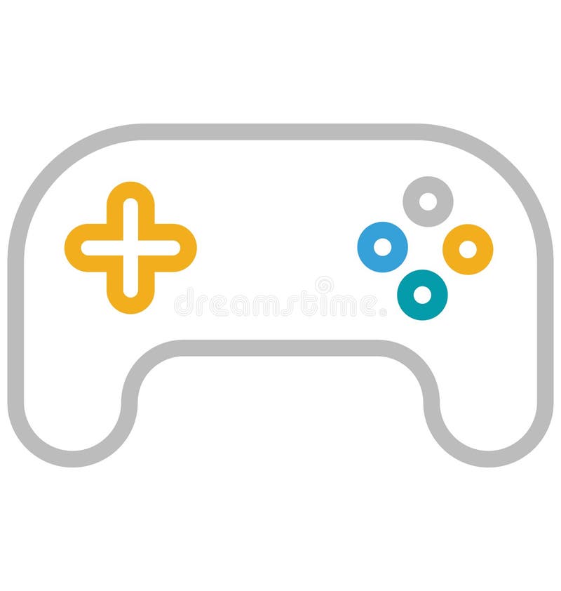 Gamepad Isolated Line with Color Vector Icon Editable Stock Vector ...