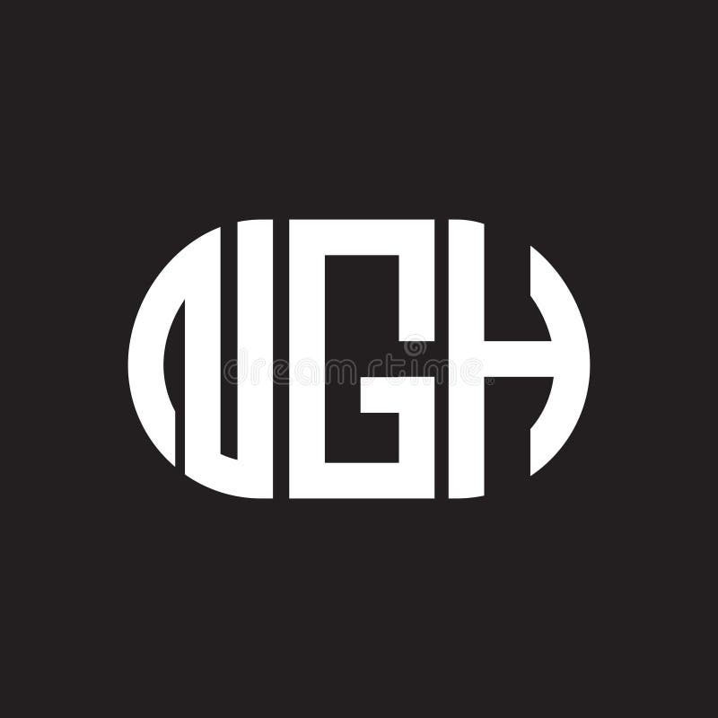 NGH Letter Logo Design on Black Background. NGH Creative Initials ...