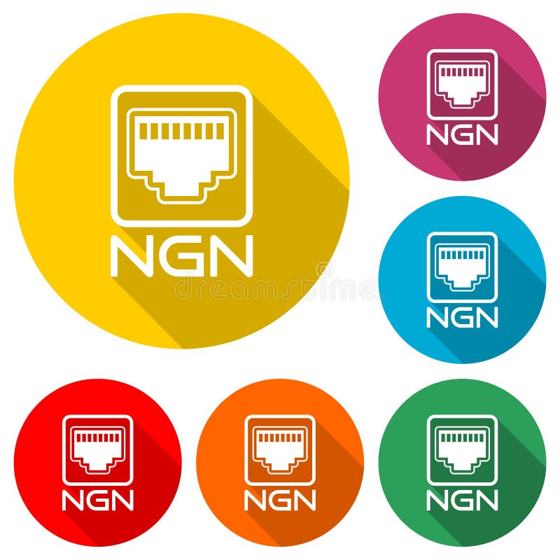 NGN icon with long shadow stock vector. Illustration of commerce ...
