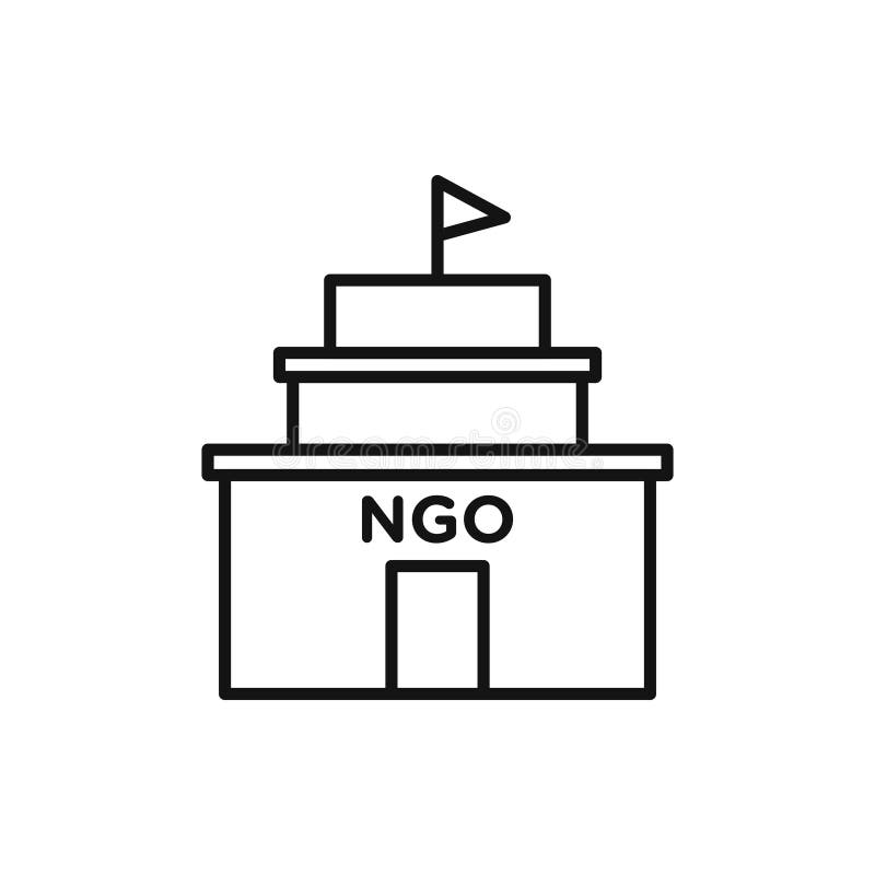 NGO Building Icon Isolated on White Background Stock Vector ...