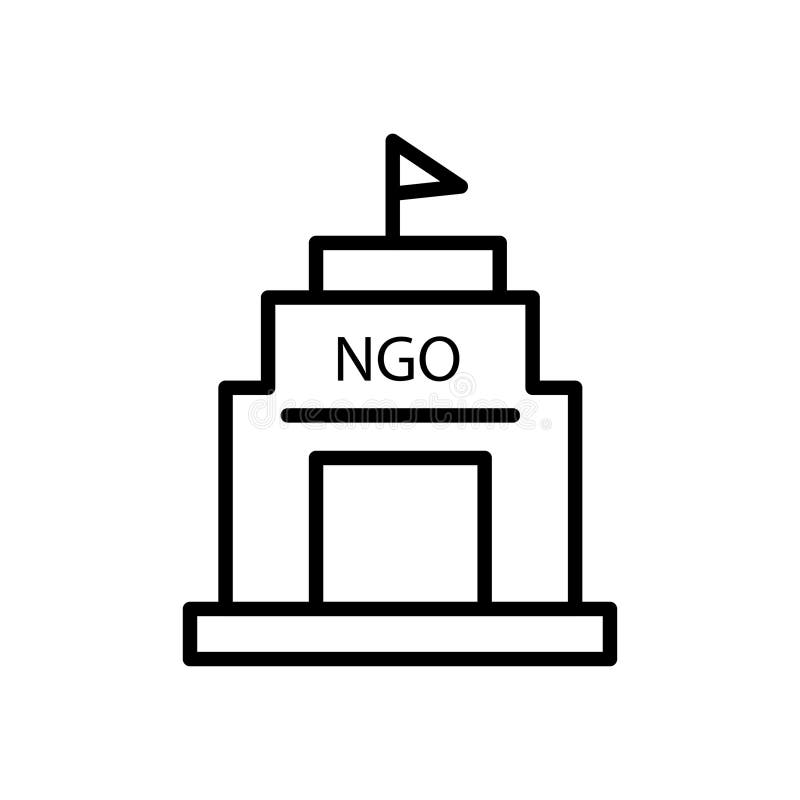 NGO Building Icon Isolated on White Background Stock Vector ...