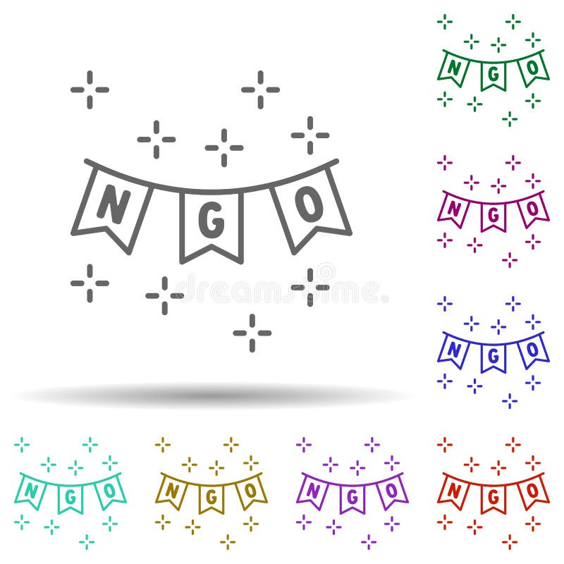 Ngo Flags Multi Color Icon. Simple Thin Line, Outline Vector of No ... Ngo Flags Multi Color Icon. Simple Thin Line, Outline Vector of No ...